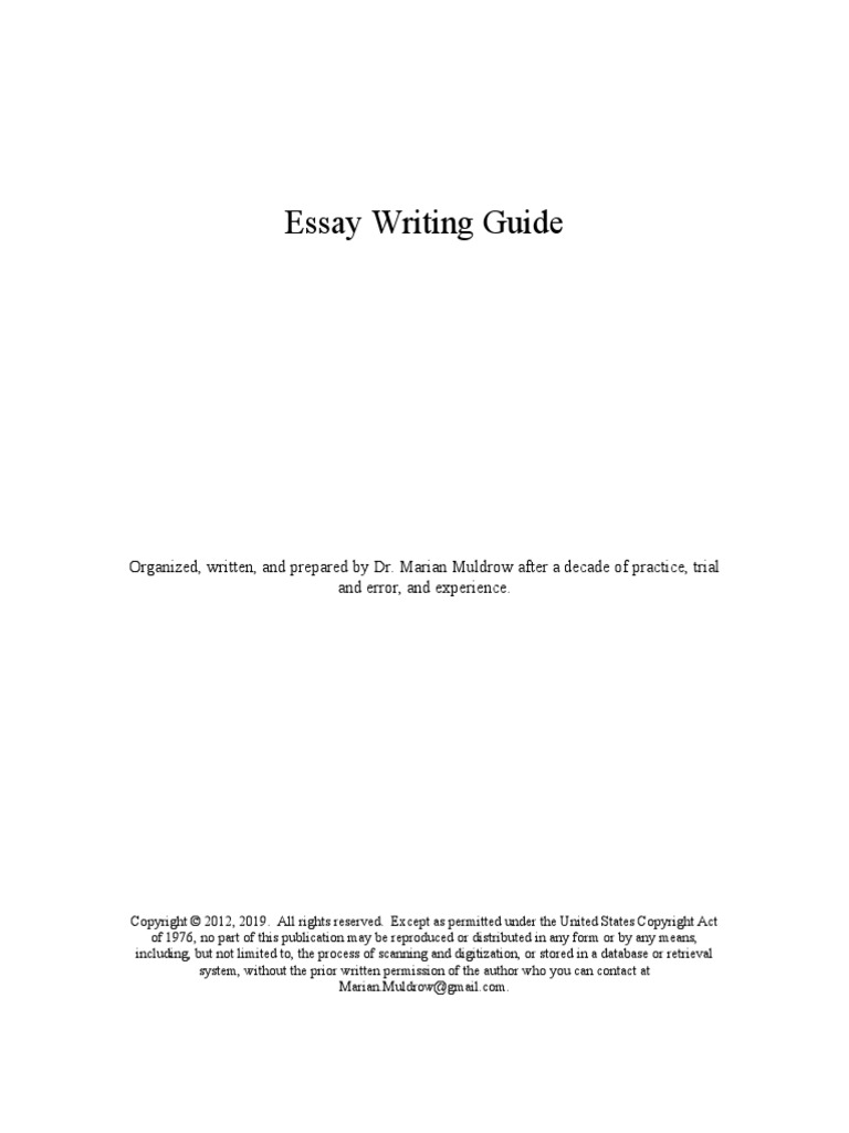 Essay Writing Guide 2019 | PDF | Essays | Phrase