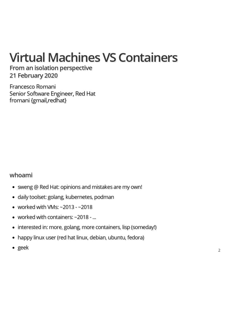 VMs vs Containers for Developers | PDF | Virtual Machine | Virtualization
