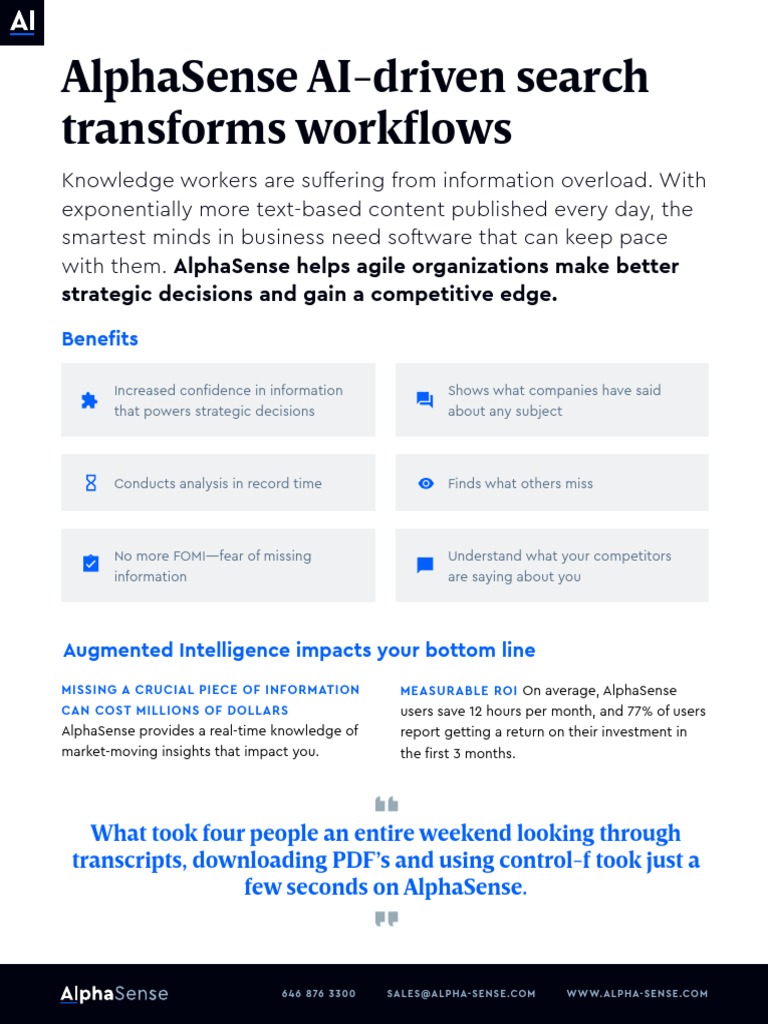 Alphasense Ai-Driven Search Transforms Workflows: Strategic Decisions and Gain A Competitive ...