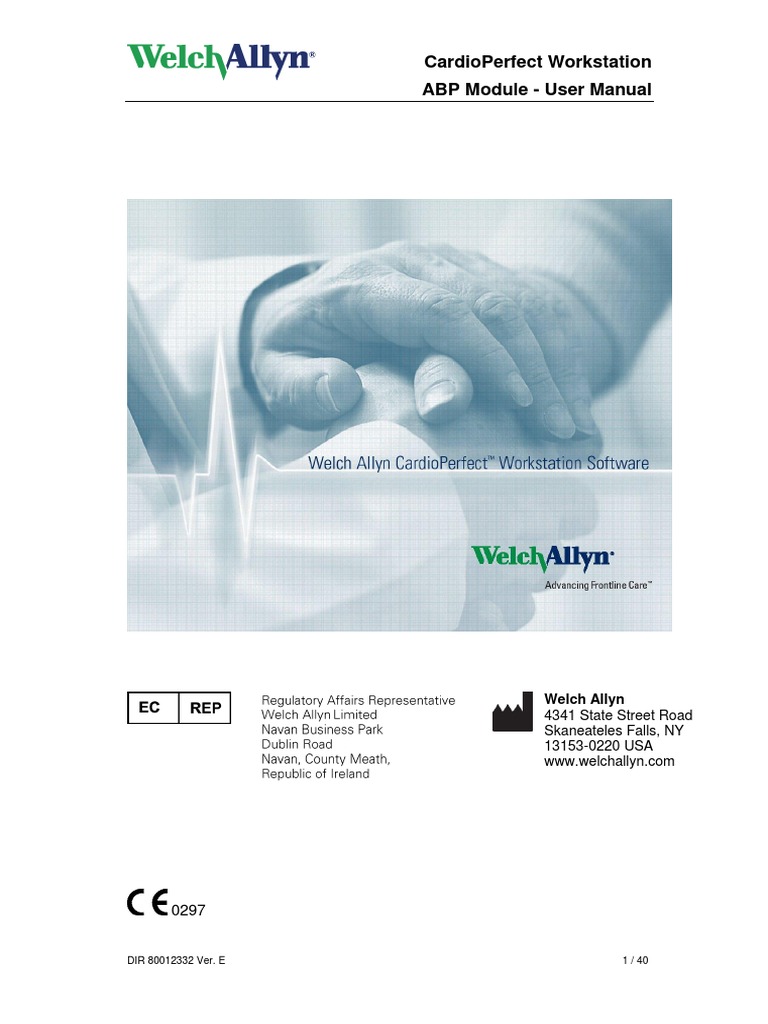 Cardioperfect Workstation Abp Module - User Manual: Welch Allyn | PDF ...