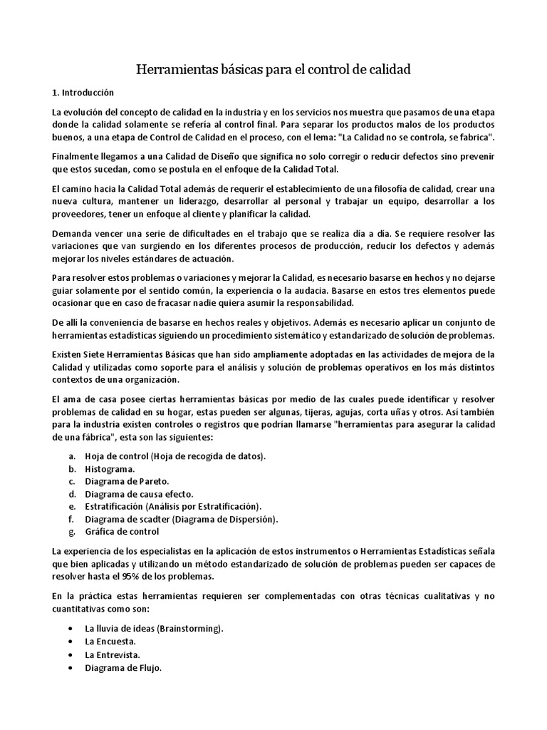Las Herramientas Basicas para El Control de Calidad | PDF | Histograma | Calidad (comercial)