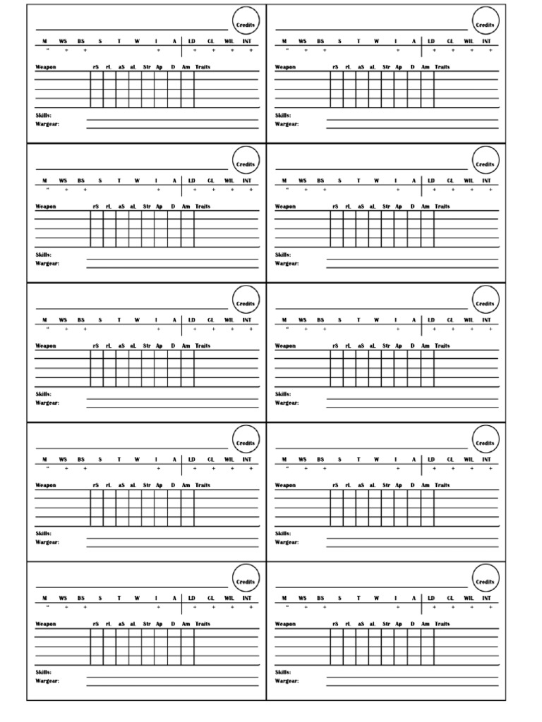 Necromunda Fighter Cards Edit | PDF