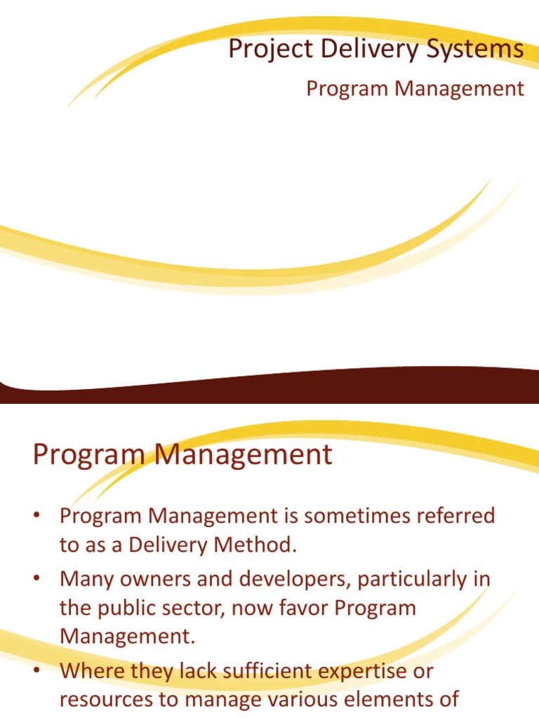 Project Delivery Systems Lecture 3 | PDF | Project Management | Ownership