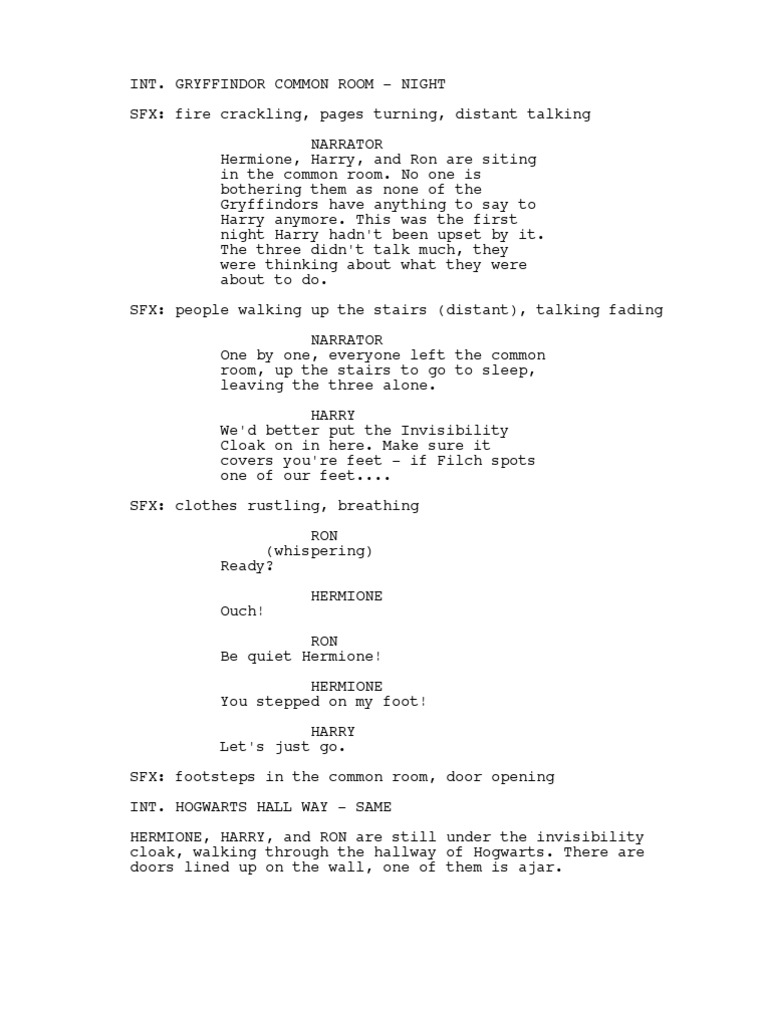 Harry Potter Screenplay | PDF | Fantasy Worlds | Harry Potter Universe