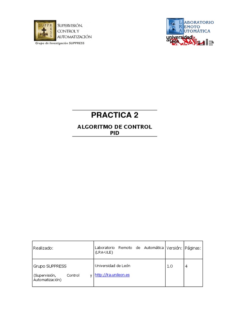 Practica 2 Algoritmo de Control | PDF | Teoría de control | Ingeniería ...