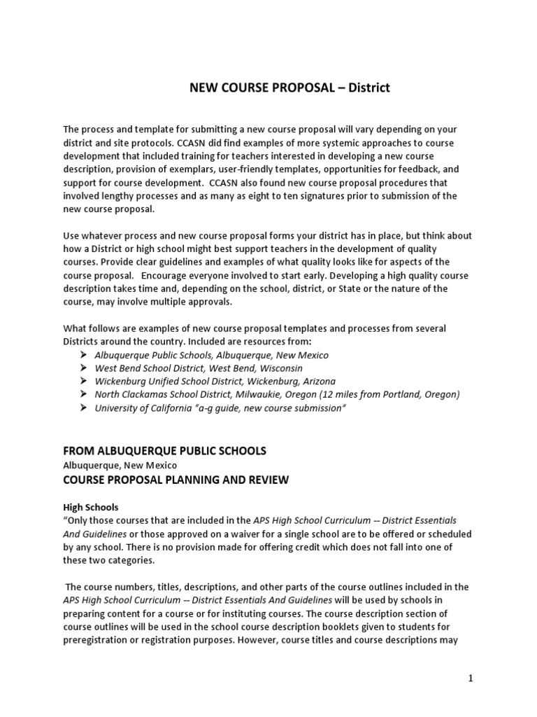 New Course Proposal DSTRCT | PDF | Curriculum | Educational Assessment