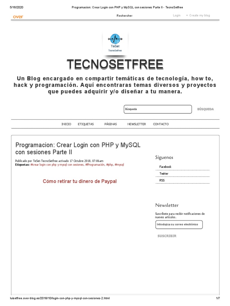 Programacion - Crear Login Con PHP y MySQL Con Sesiones Parte II ...