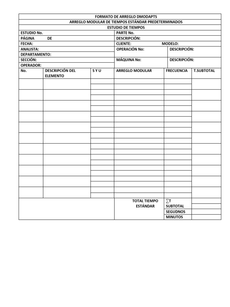 Formato Modapts | PDF