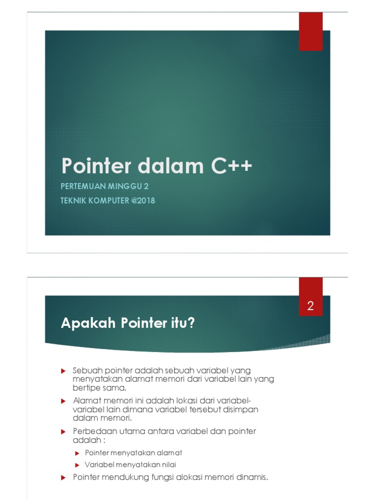 Pointer Dalam C++ | PDF