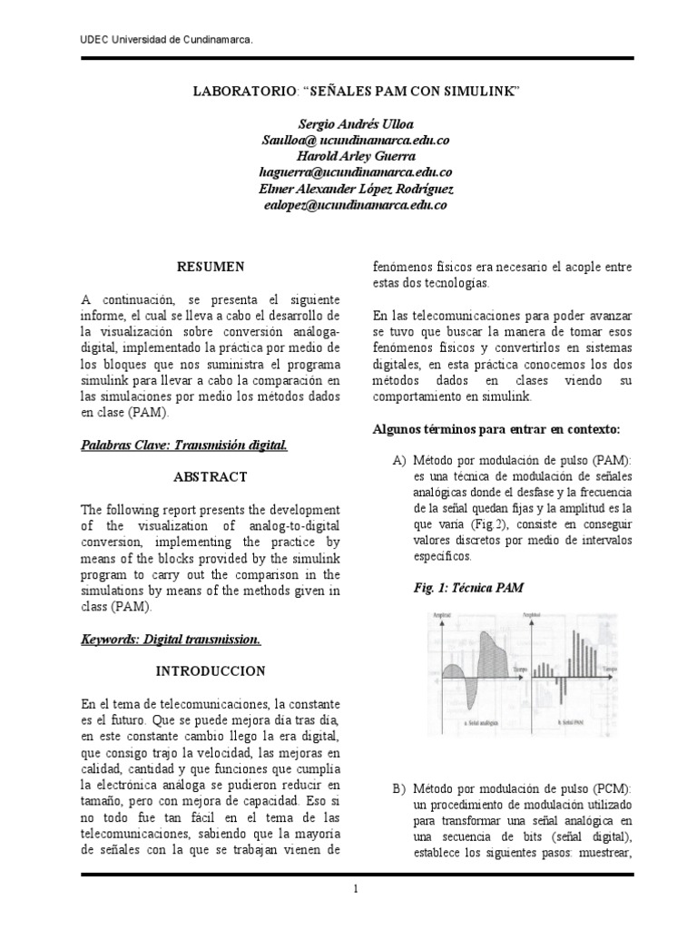 Señales Pam Con Simulink | Descargar gratis PDF | Modulación | Tecnología de información y ...