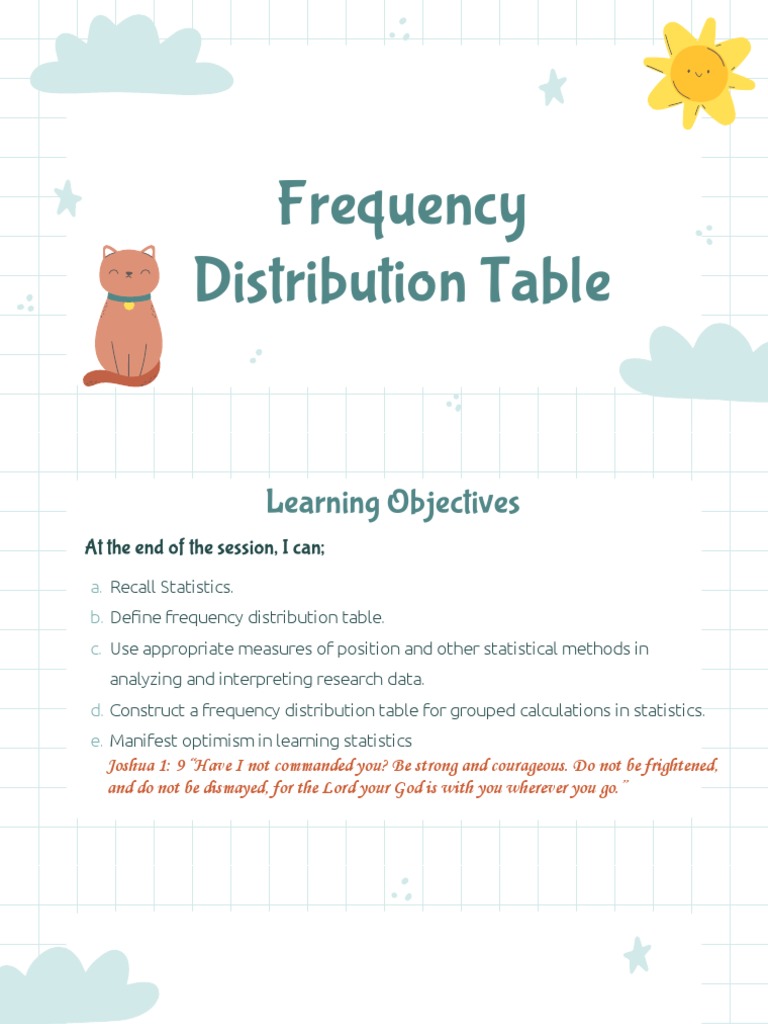 S1 Frequency Distribution Table and Measures of Central Tendency | PDF ...