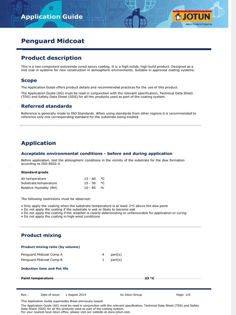 Application Guide Penguard Midcoat | Download Free PDF | Paint | Materials