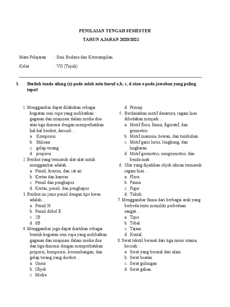 PTS SBK Vii | PDF | Seni