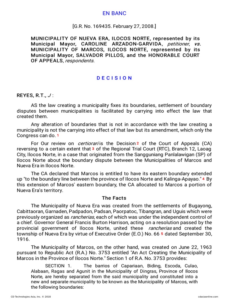 G.R. No. 169435 - Municipality of Nueva Era, Ilocos Norte v ...