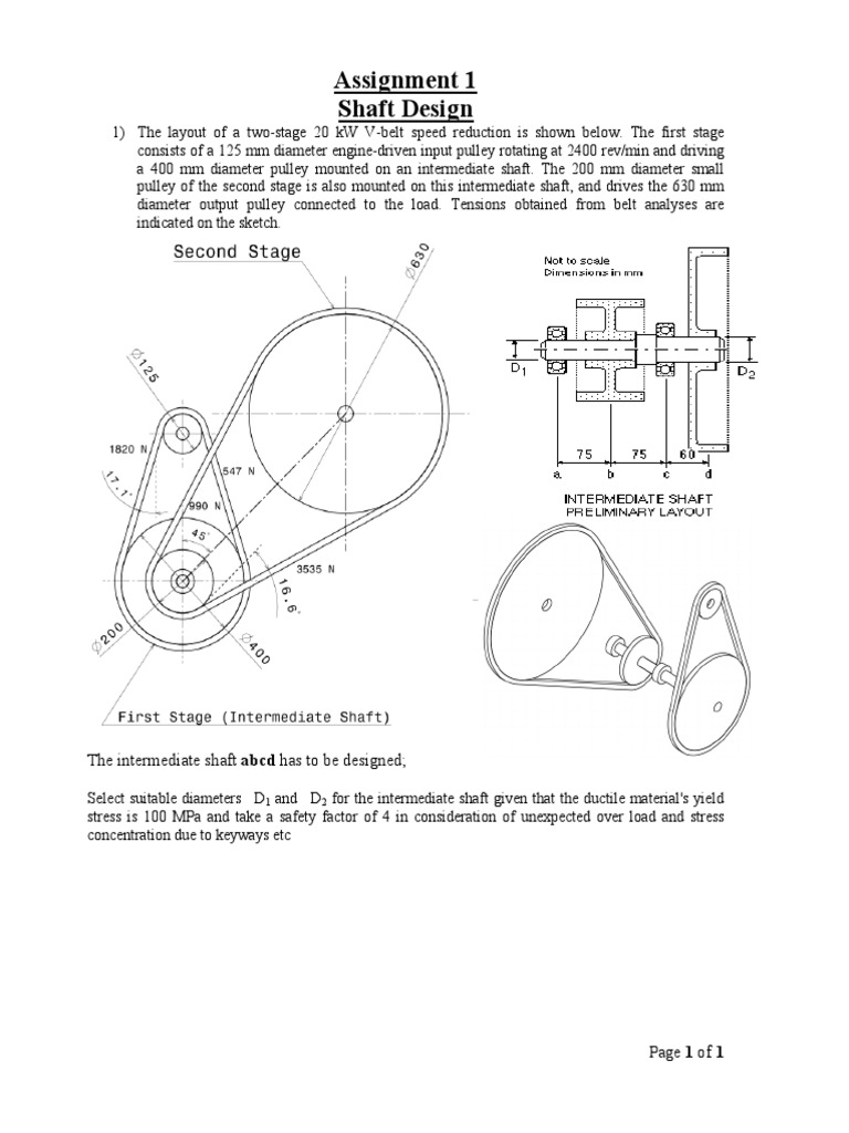 Intermediate Shaft Design for V-Belt System | PDF | Technology ...
