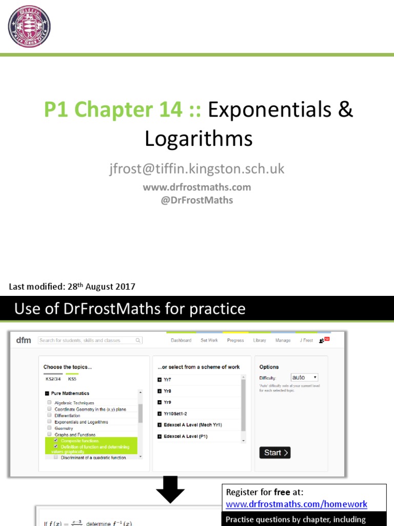 Exponential Functions in A-Level Maths | PDF | Logarithm | Exponential ...