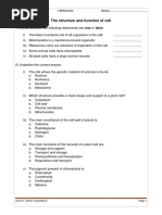 Cell Structure (Grade 6) - Free Printable Tests and Worksheets PDF ...