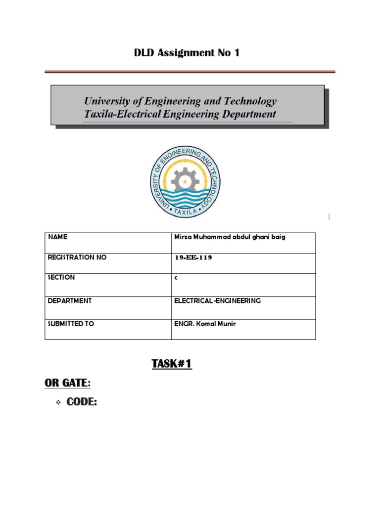 DLD Assignment No 1 | PDF