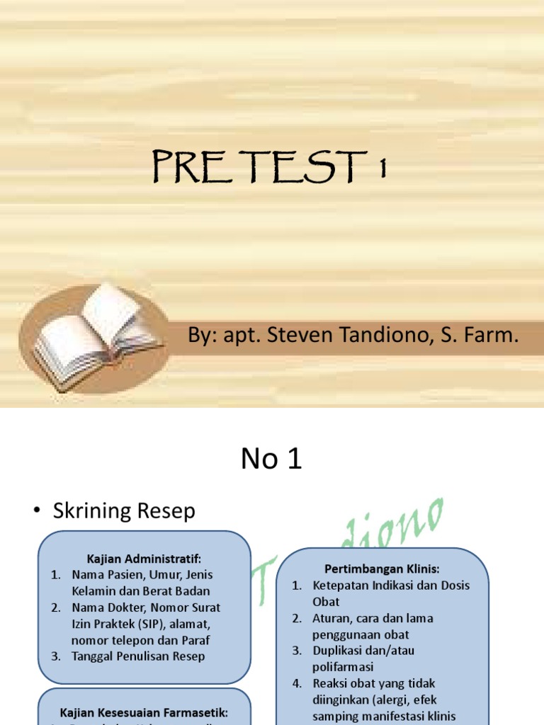 Skrining Resep dan Pelayanan Farmasi | PDF
