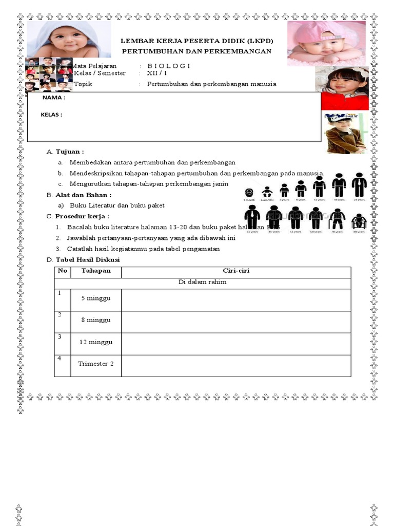 LKPD Pertumbuhan Dan Perkembangan Manusia | PDF