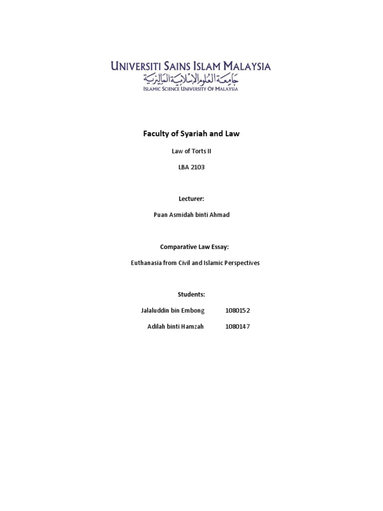 Islamic Perspectives on Euthanasia | PDF | Death | Religion And Belief