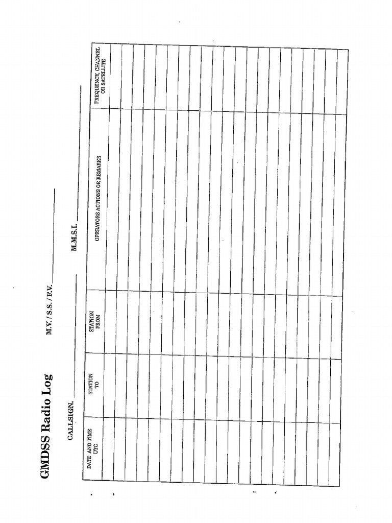 GMDSS RADIO LOG BOOK (50 PCS) (A4 Size) | PDF