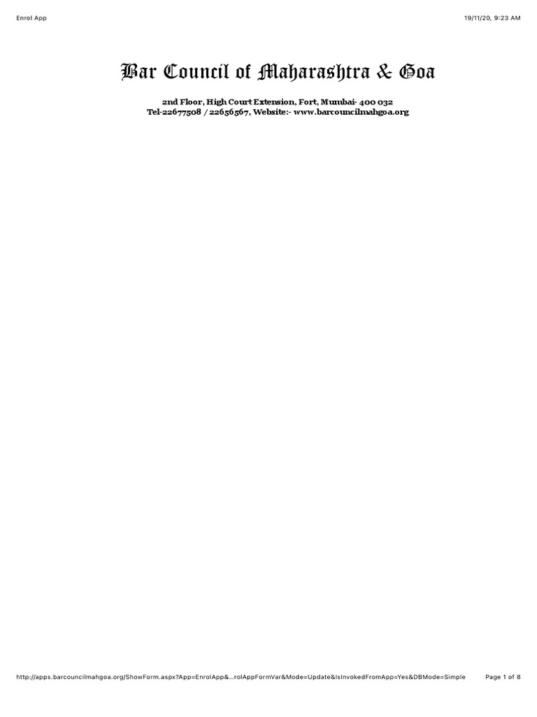 Bar Enrol Appplication Form | PDF | Advocate | Government