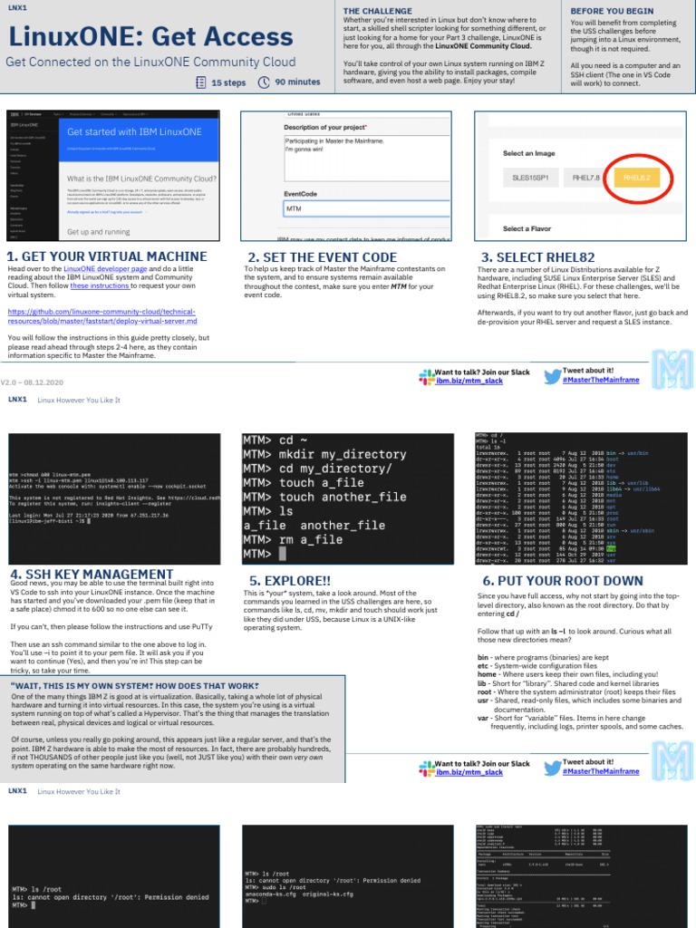 Get Connected On The Linuxone Community Cloud | PDF | Operating System Families | Utility Software