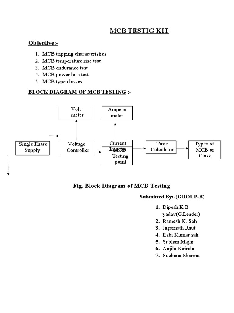 Project MCB Testing Kit | PDF