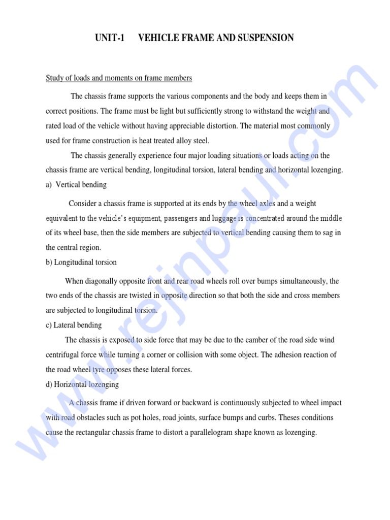 Automotive Chassis Components Design Notes | PDF | Bending | Axle