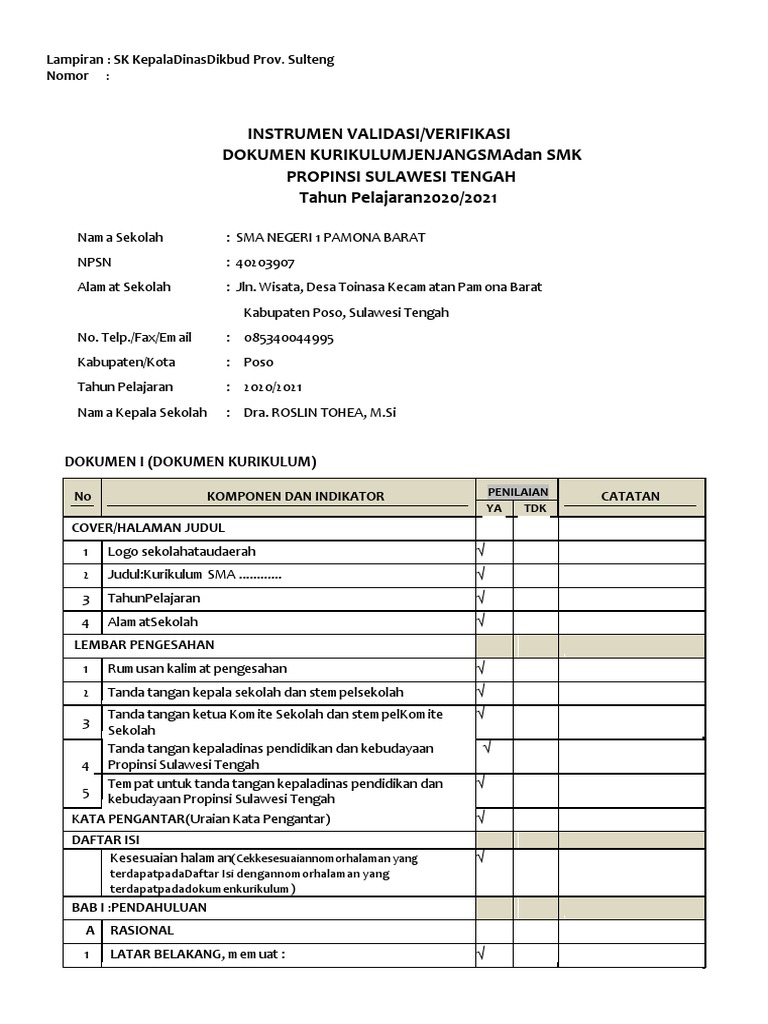 Instrumen Validasi KTSP-TPK Prop.-Dikonversi | PDF | Karier & Perkembangan