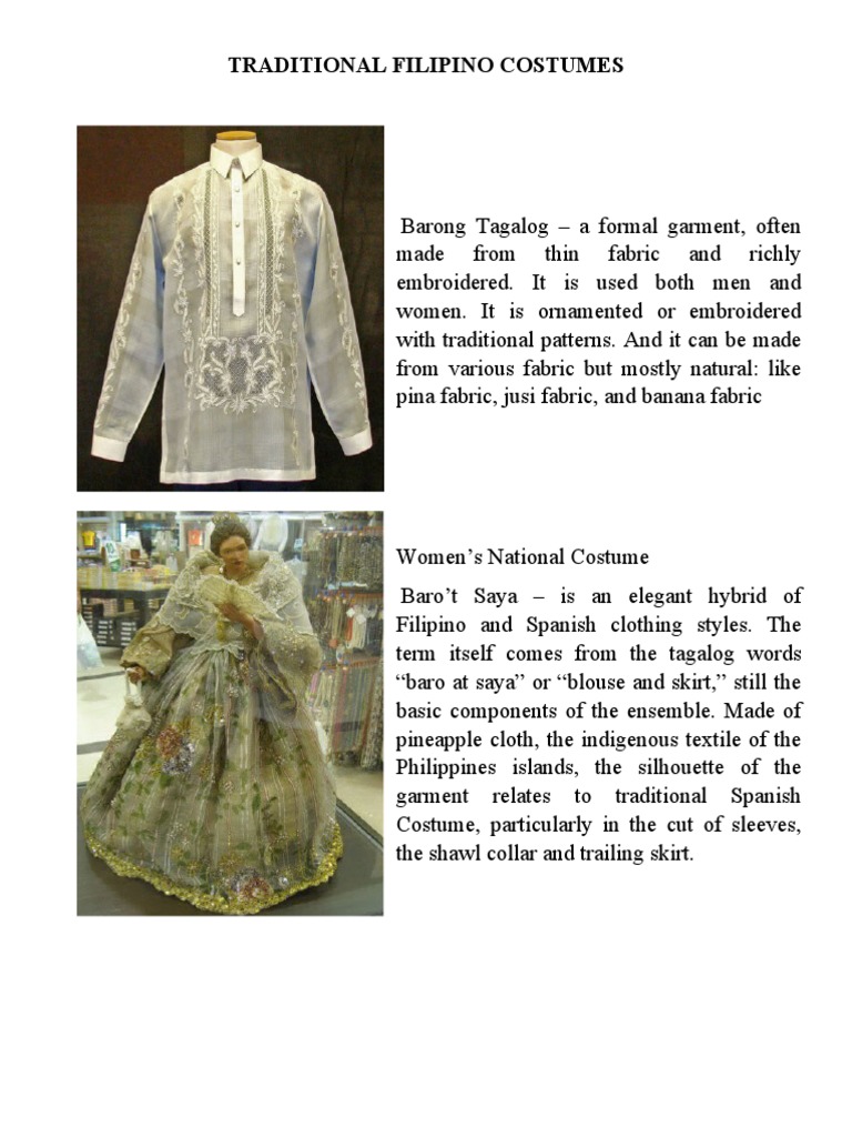 Traditional Filipino Costumes | PDF | Home & Garden
