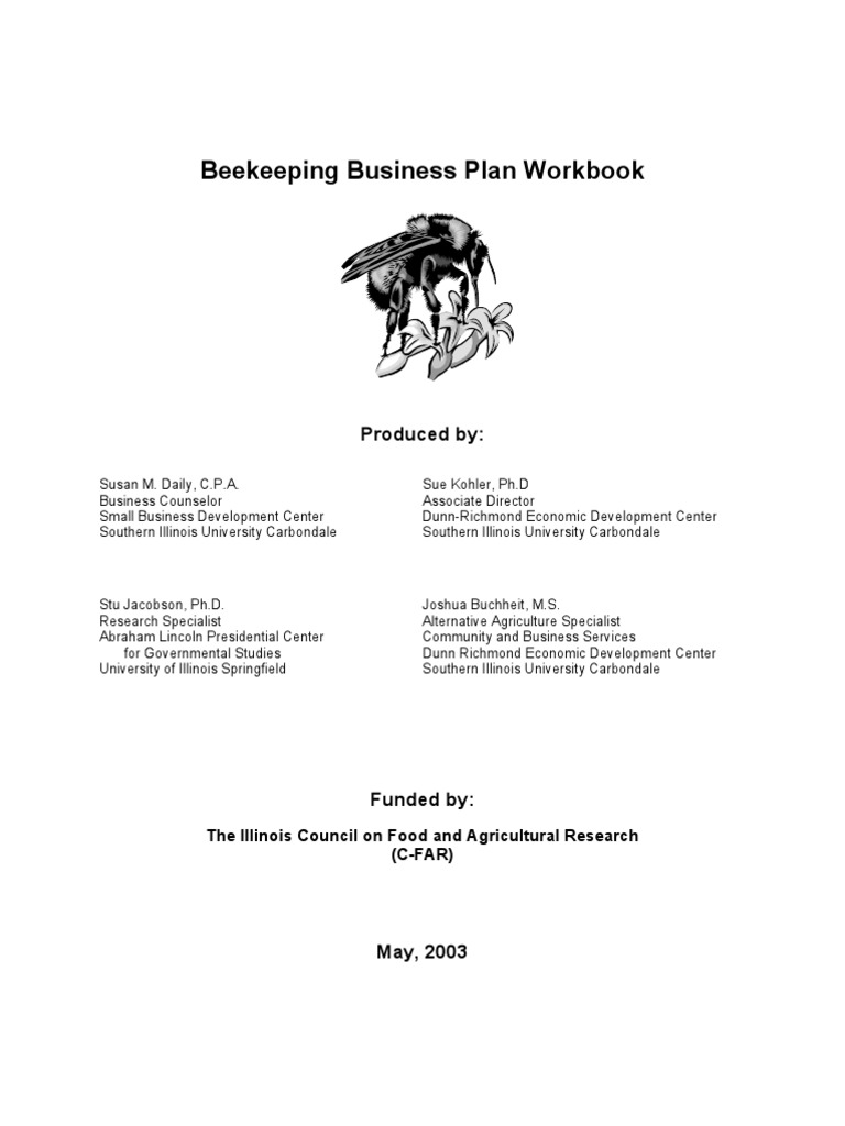 Beekeeping Business Plan Workbook: Produced by | PDF | Beekeeper ...