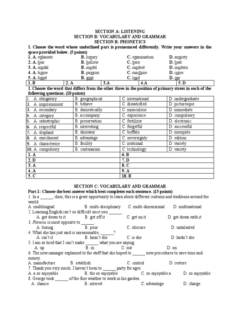 English Language Skills Test | PDF | English Language | Planets