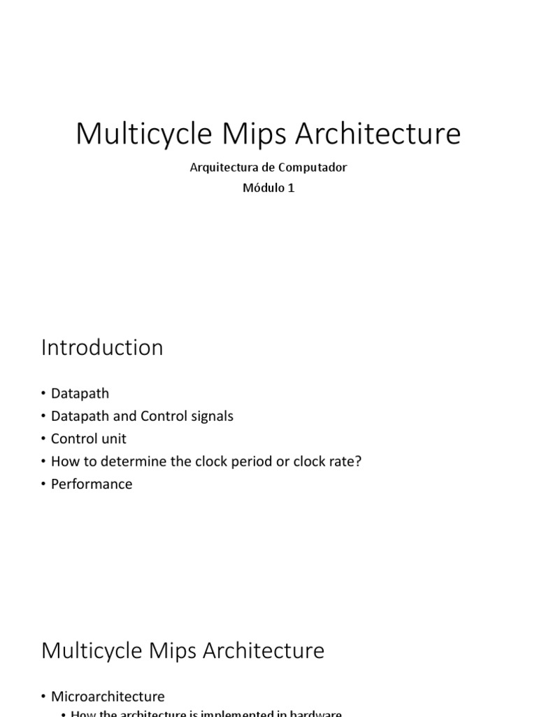 Multiple-Cycles Mips Architecture | PDF | Central Processing Unit | Manufactured Goods