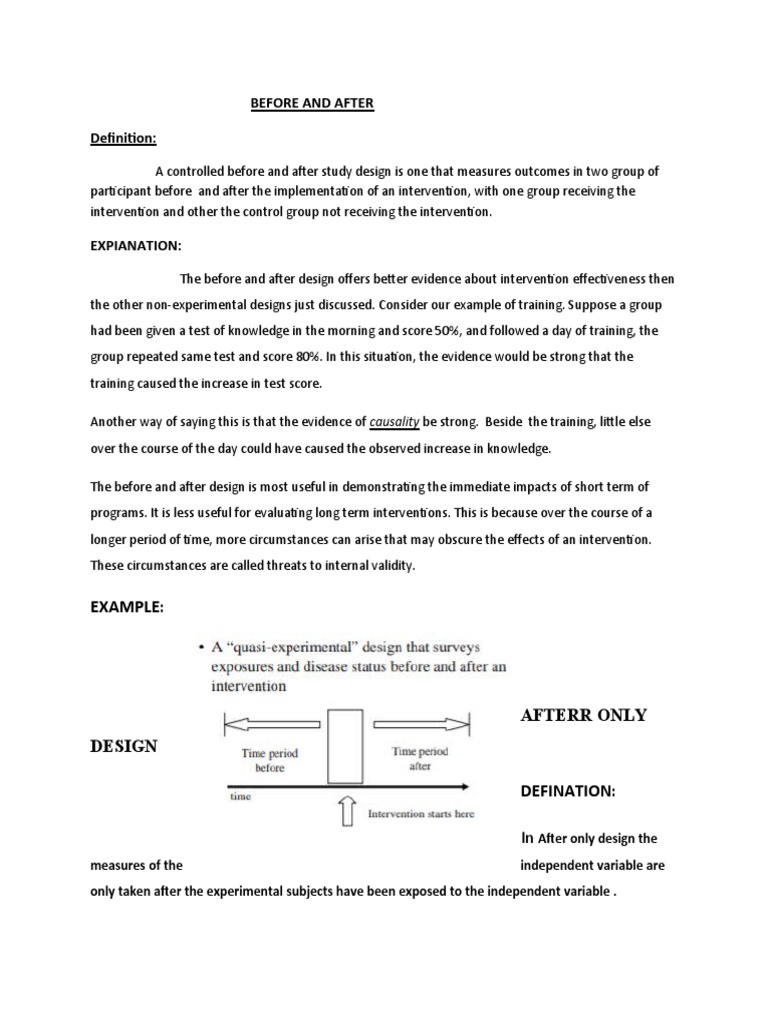 Before and After Definition:: Example | PDF | Experiment | Design Of ...