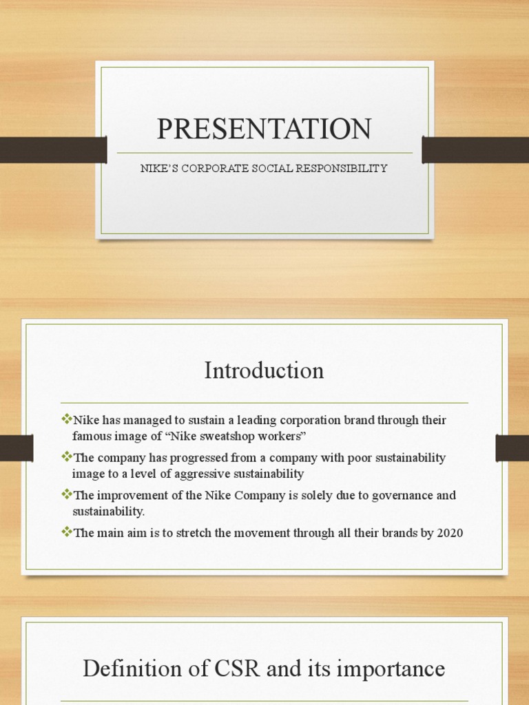 Nike's Corporate Social Responsibility Insights | PDF | Corporate ...