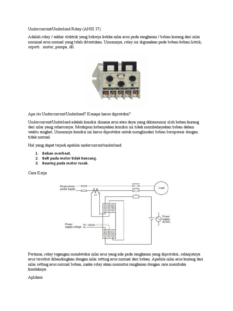 Fungsi dan Cara Kerja Relay Underload | PDF