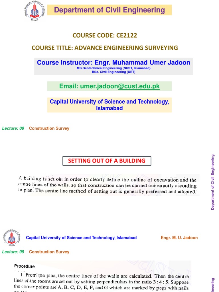 Setting Out Procedures for Civil Engineering Structures: Buildings ...