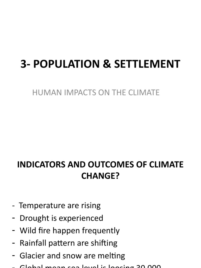 Human Impacts on Climate and Settlement | PDF | Human Impact On The ...
