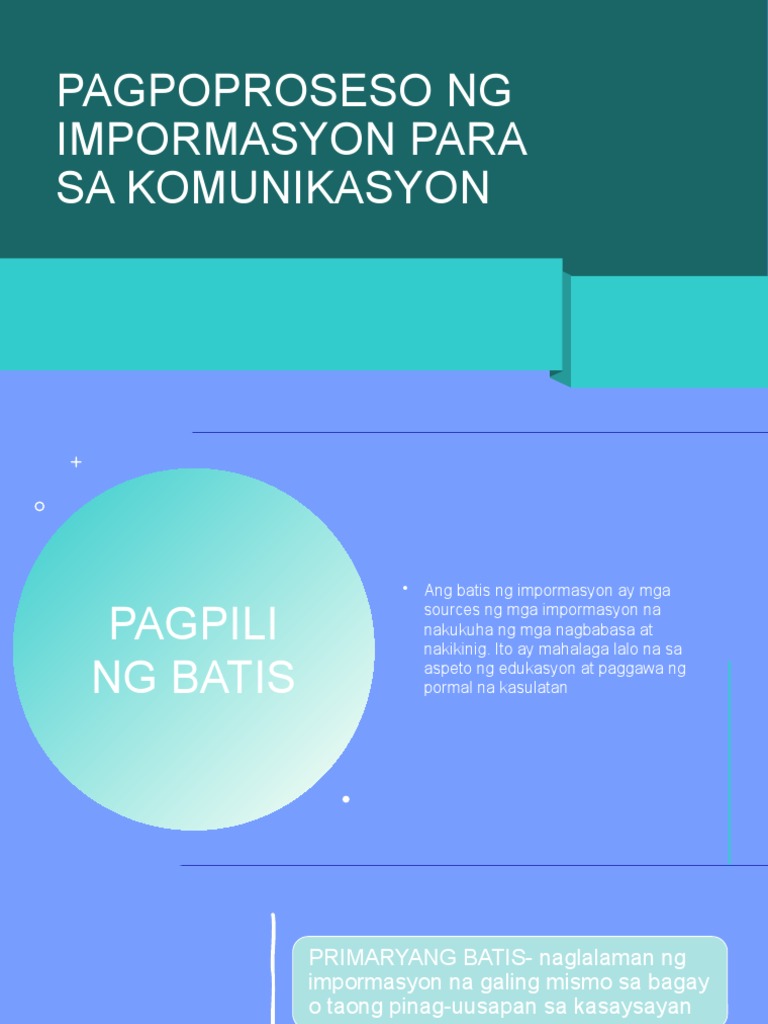 Pagpoproseso NG Impormasyon para Sa Komunikasyon Edited | PDF Pagpoproseso NG Impormasyon para Sa Komunikasyon Edited | PDF