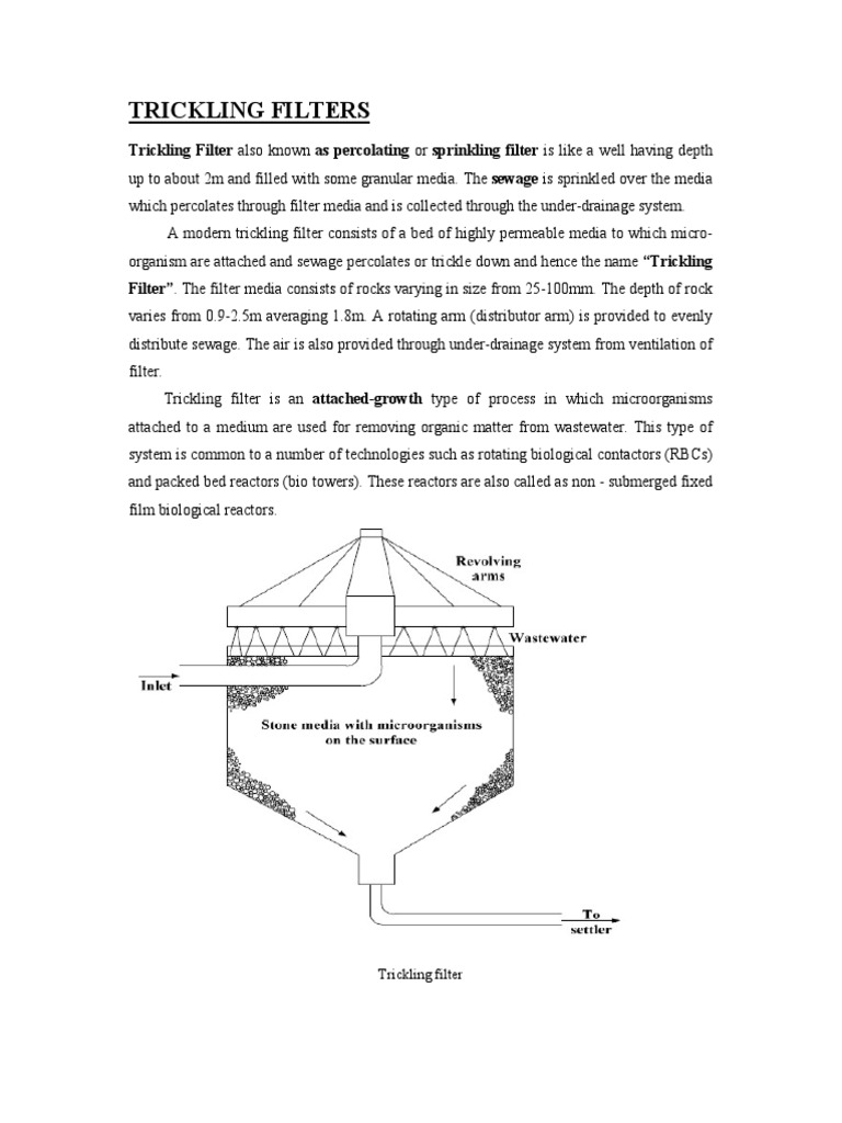 Trickling Filter Trickling Filters | PDF | Sewage Treatment ...