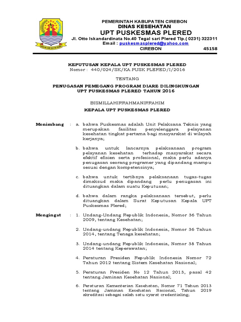 SK Program Diare | PDF | Kesehatan Holistik