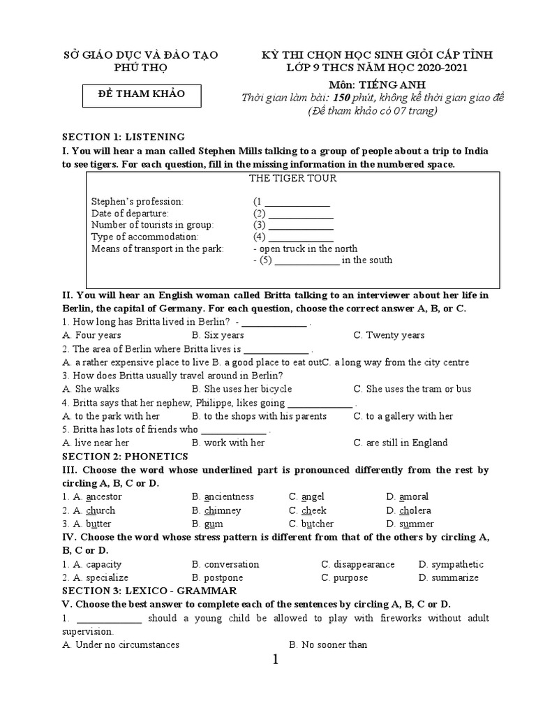 de Thi Tham Khao Mon Tieng Anh | PDF | Pandemic | Influenza