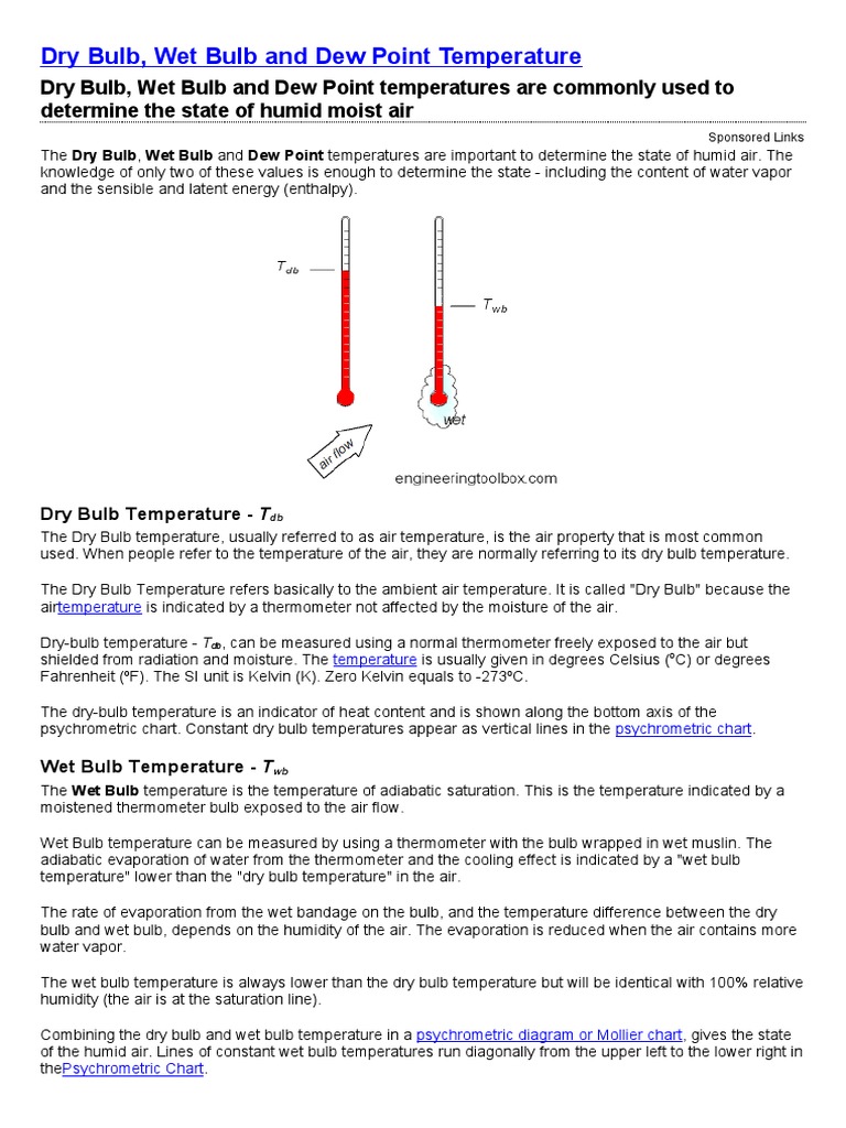 Dry and Wet Bulb Temperature | Download Free PDF | Humidity | Meteorology