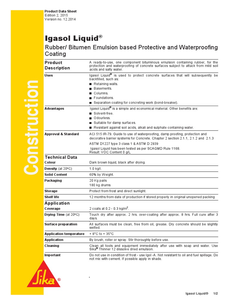 Igasol Liquid® | PDF | Asphalt | Concrete