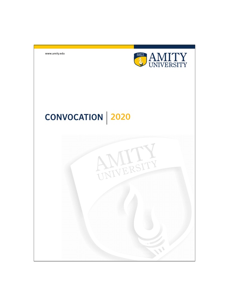 Https:Amity - edu:Convocation:PDF:Convocation Booklet 2020 | PDF | Doctor Of Philosophy | University
