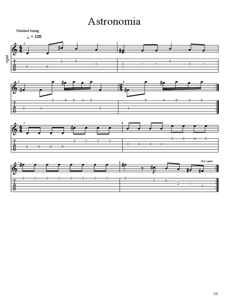 Astronomia: Standard Tuning | PDF | Chordophones | String Instruments