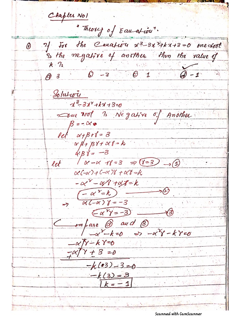 Theory of Equation | PDF