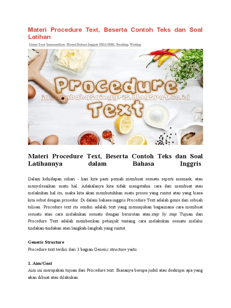 Materi Procedure Text | PDF